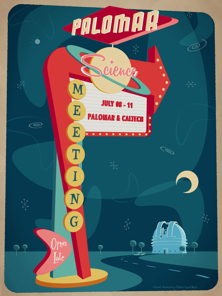Open Late (Googie) Promotional Poster – Palomar Observatory Gift and ...